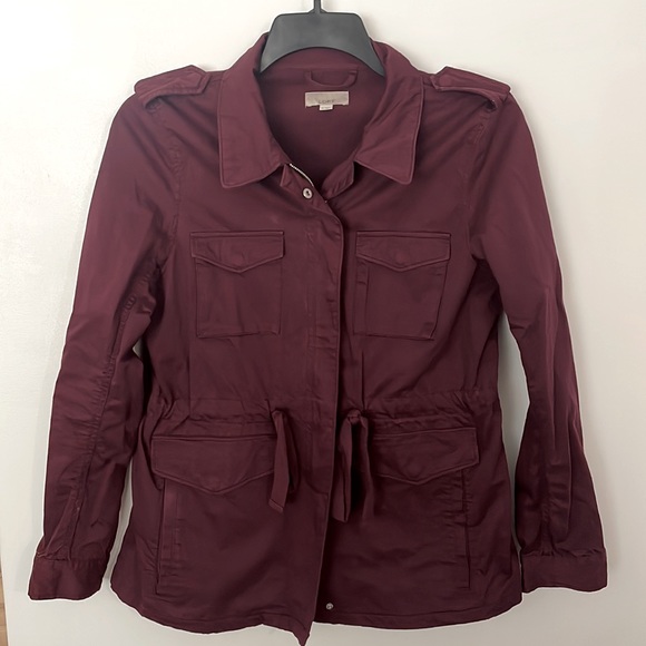 LOFT | Jackets & Coats | Loft Utility Jacket Wine Colored | Poshmark